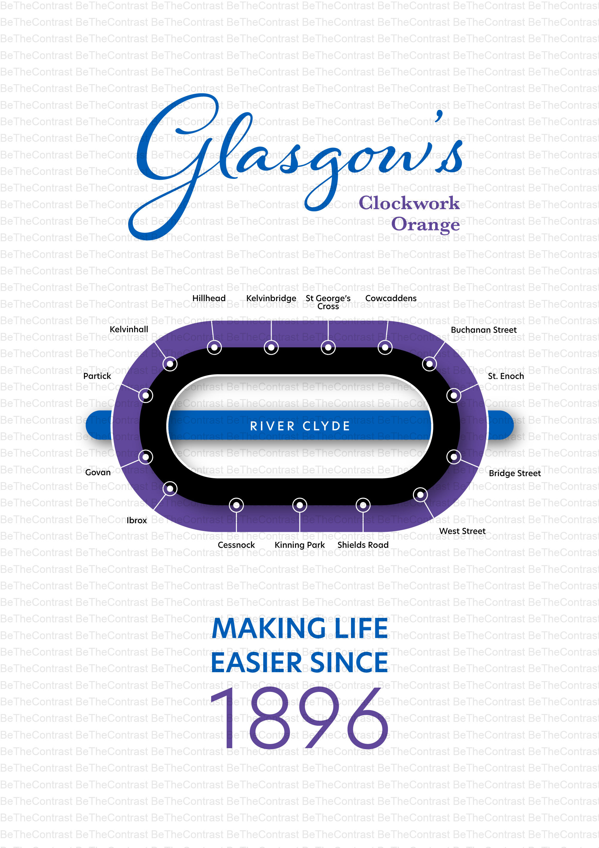 Glasgow's Clockwork Orange Tube Map Digital Download / Print at Home - Etsy
