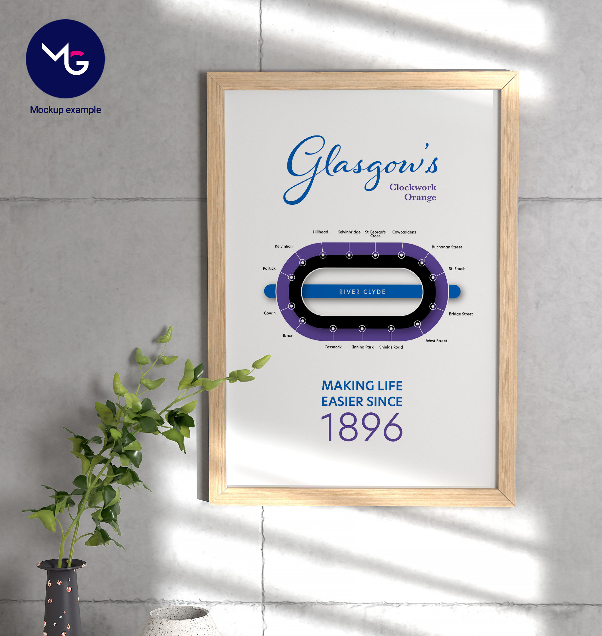 Glasgow's Clockwork Orange Tube Map Digital Download / Print at Home - Etsy