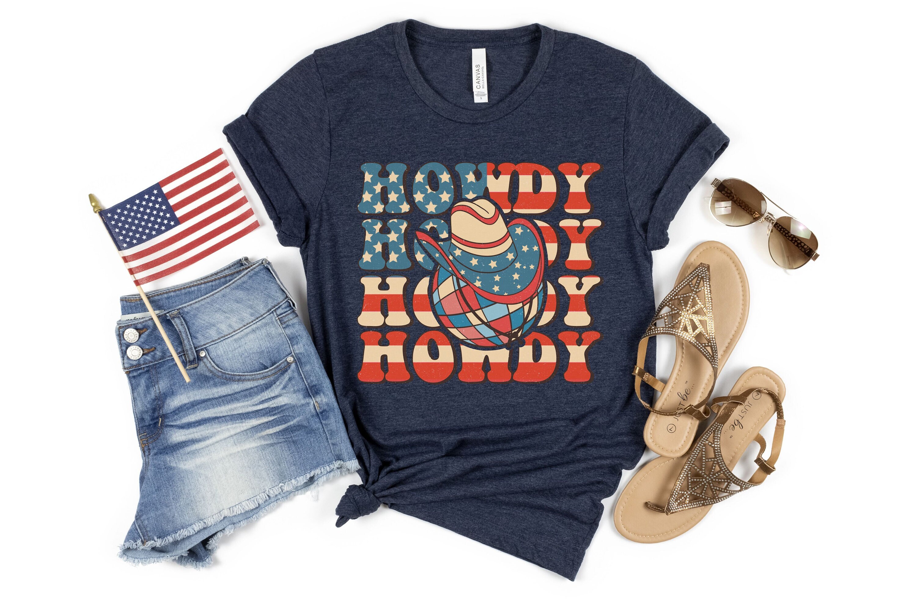 Howdy Tshirt, Fourth of July Shirt, 4th of July Tshirt, Retro American ...