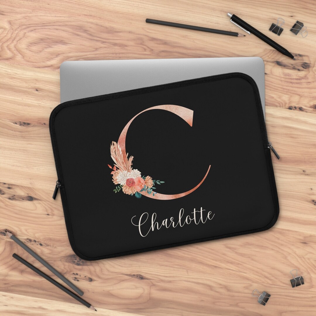 Laptop Sleeve Custom Laptop Sleeve Monogram Initial Laptop Sleeve iPad ...