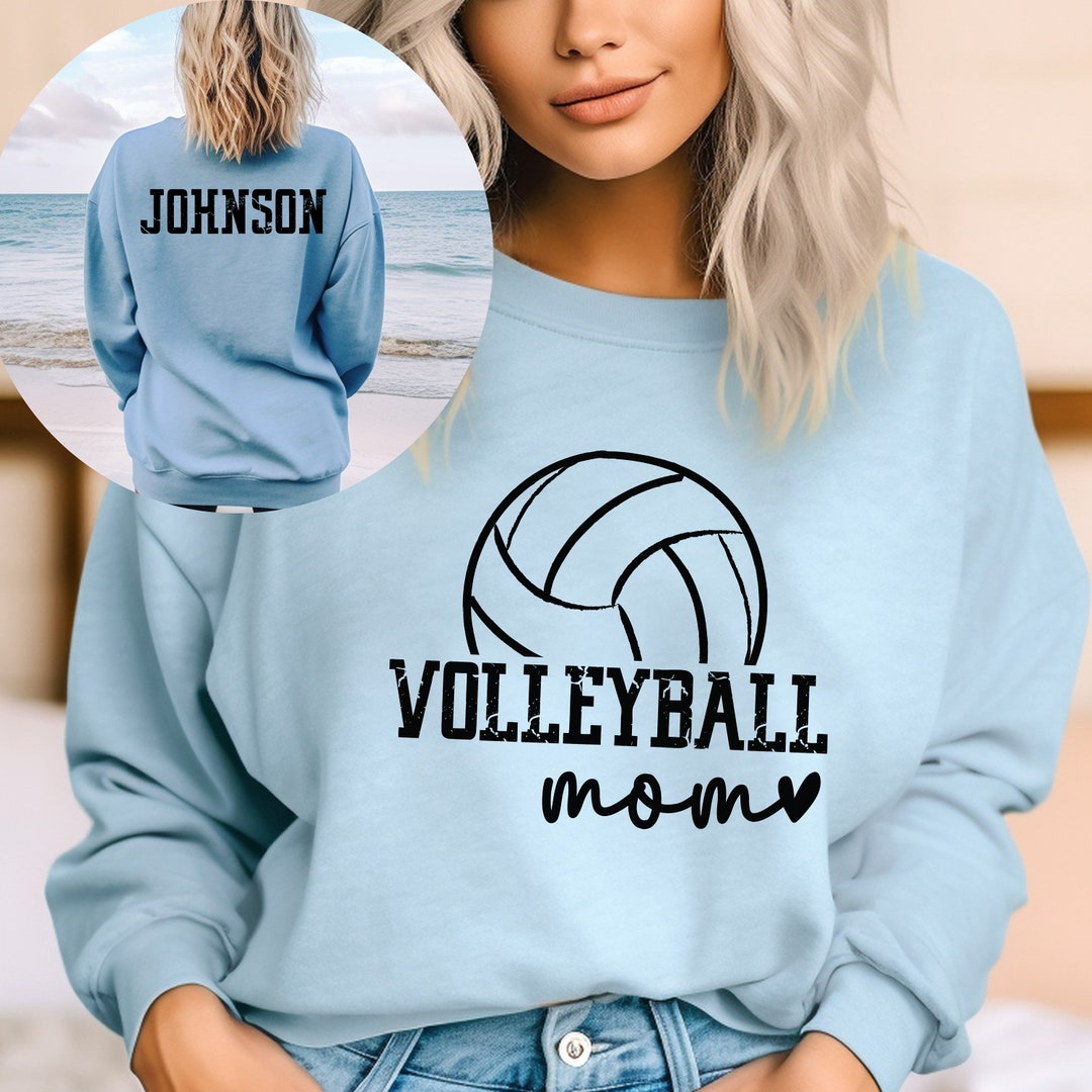 Volleyball Mom Sweatshirt With Name and Number, Volleyball Mom Hoodie ...