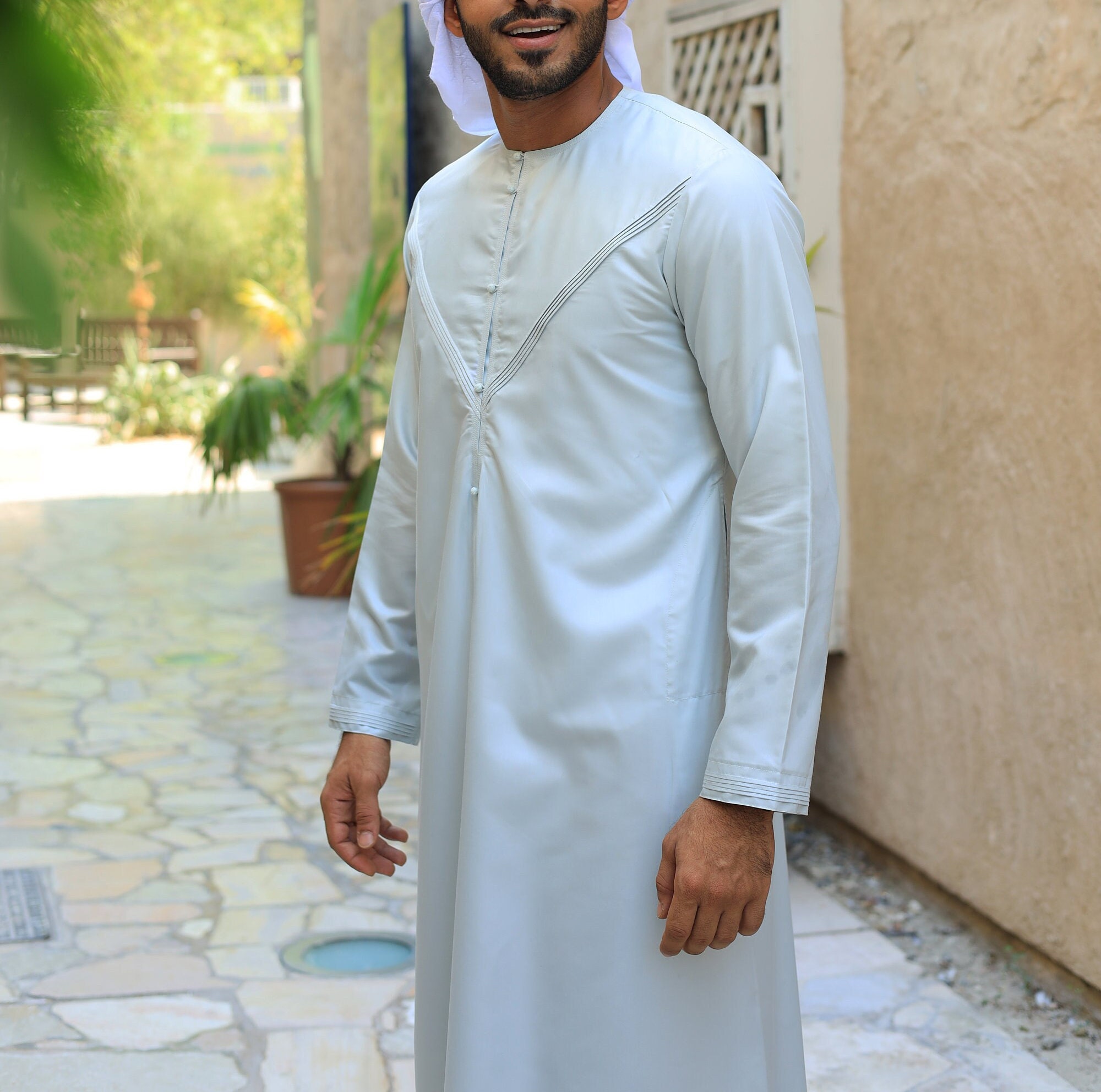 Sage Green Thobe With Pleats Thobes for Men - Etsy