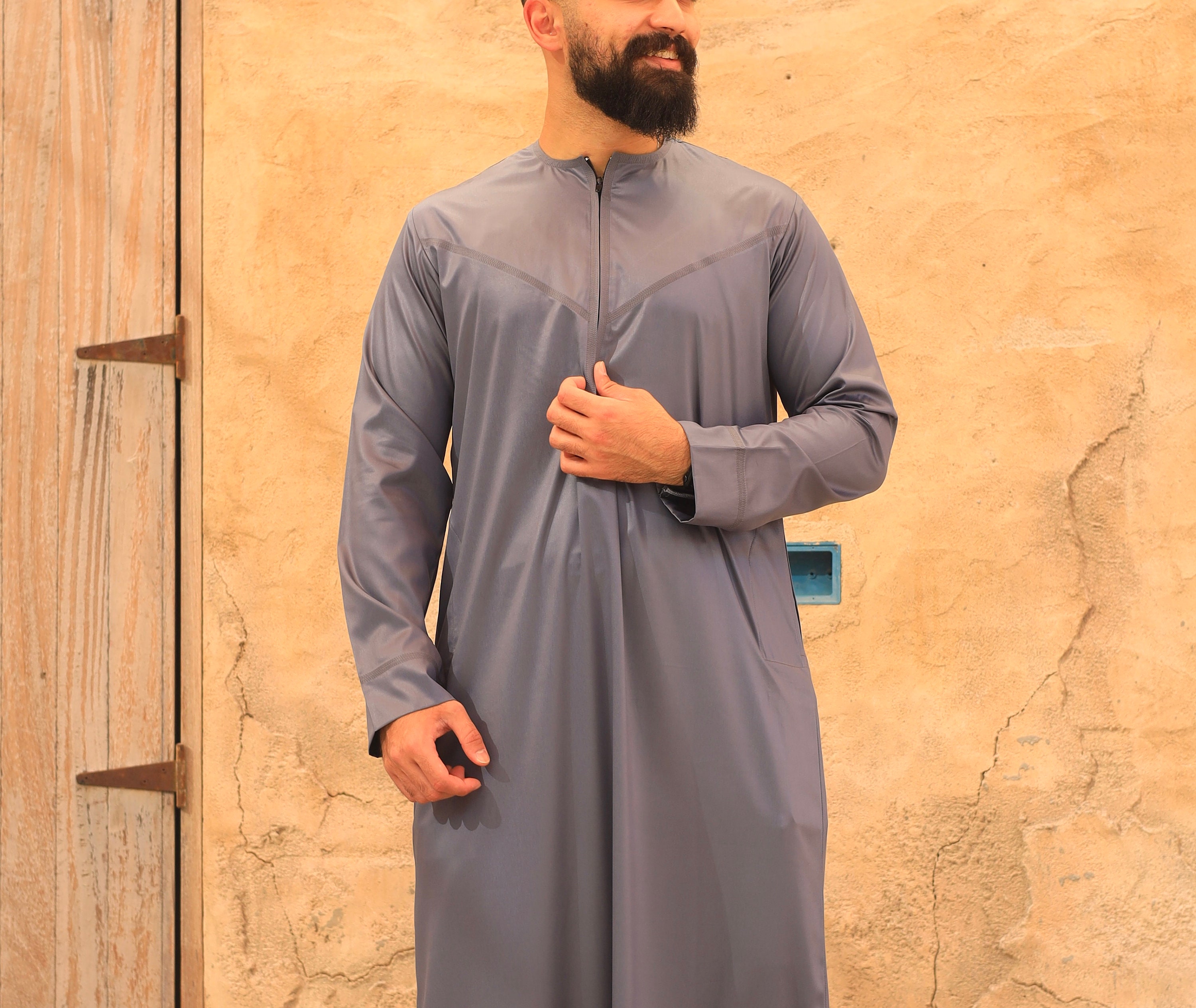 Dark Grey Omani Thobe Thobes for Men - Etsy UK