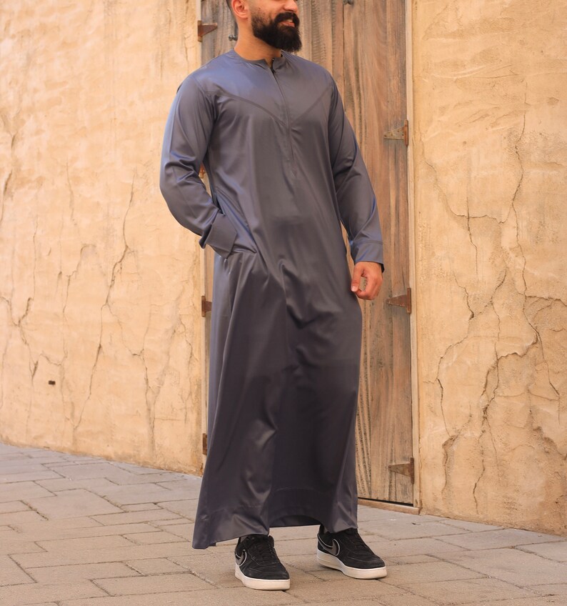 Dark Grey Omani Thobe Thobes for Men - Etsy UK