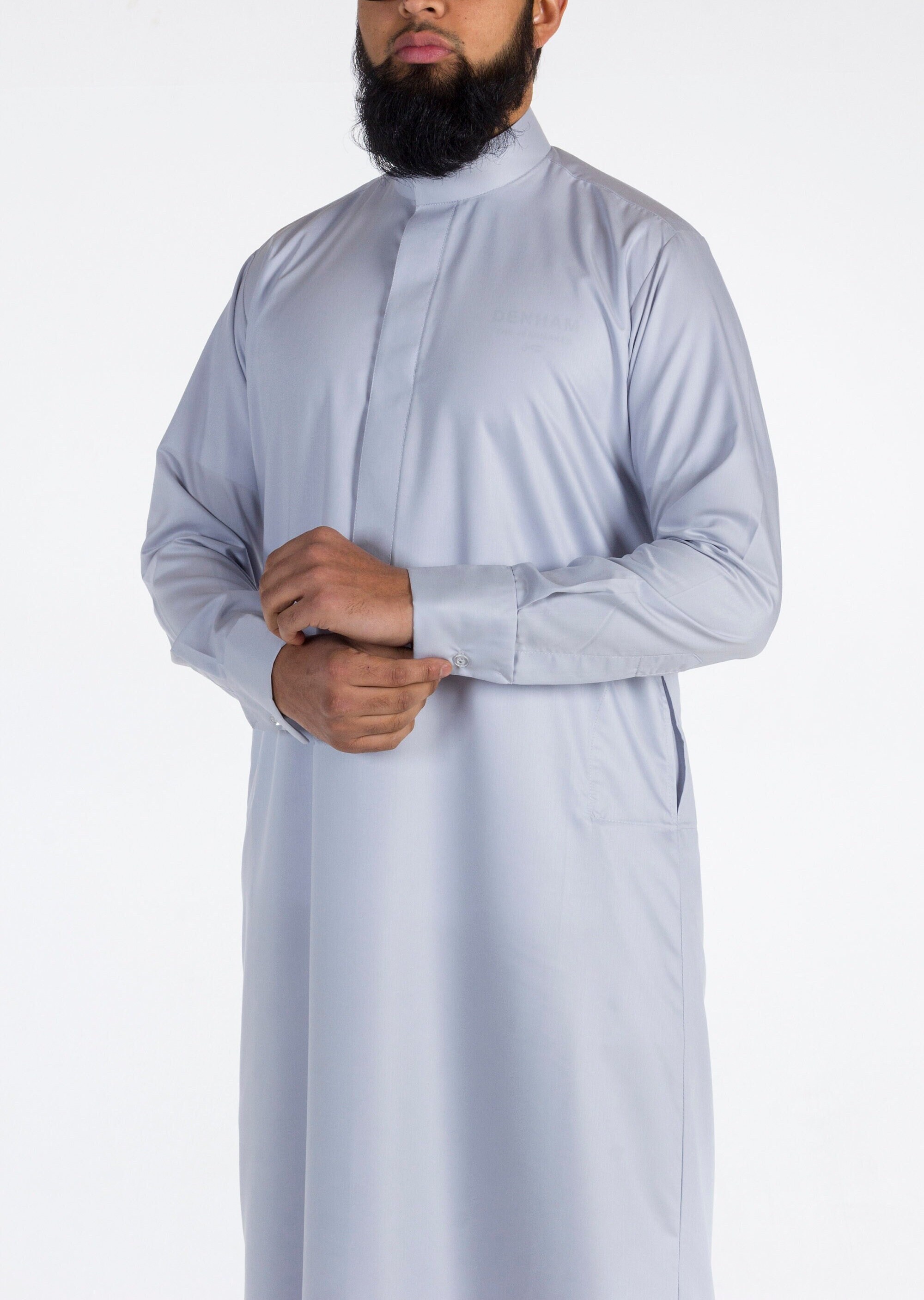 Heather Blue Collar Thobe Mens Thobes & Jubbas - Etsy UK