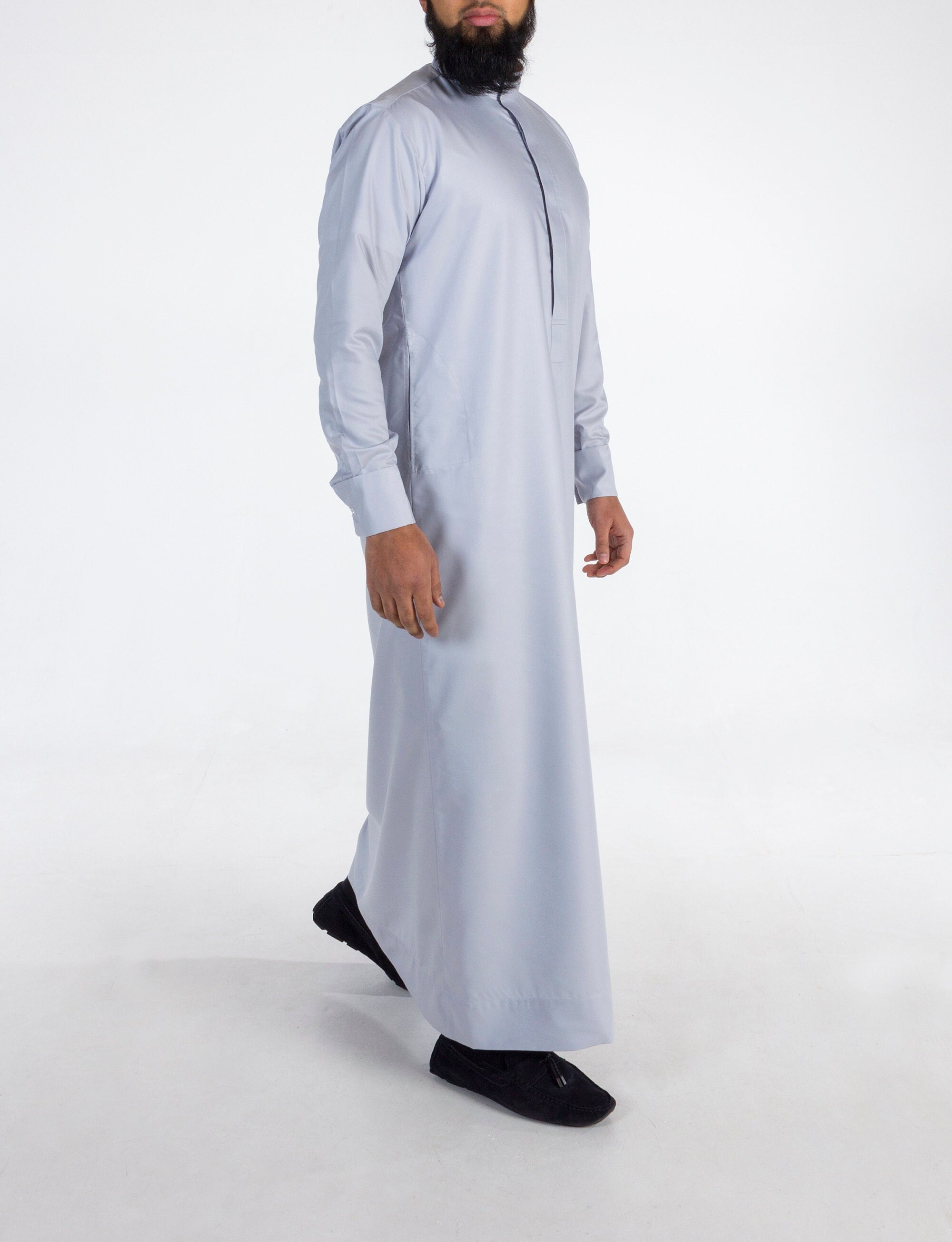 Heather Blue Collar Thobe Mens Thobes & Jubbas - Etsy UK