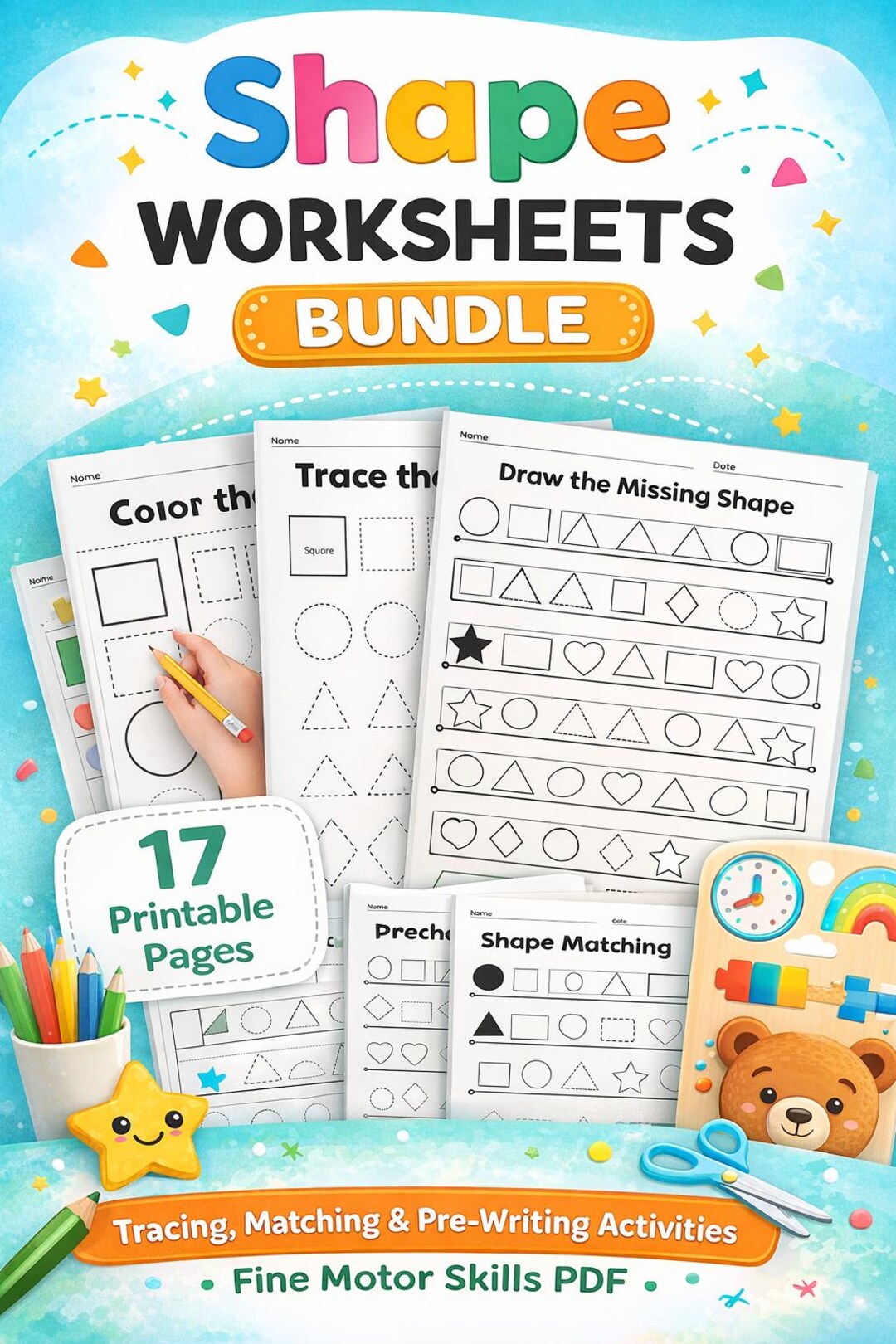 Fine Motor Worksheets for Kids | Bilateral Coordination Activities ...