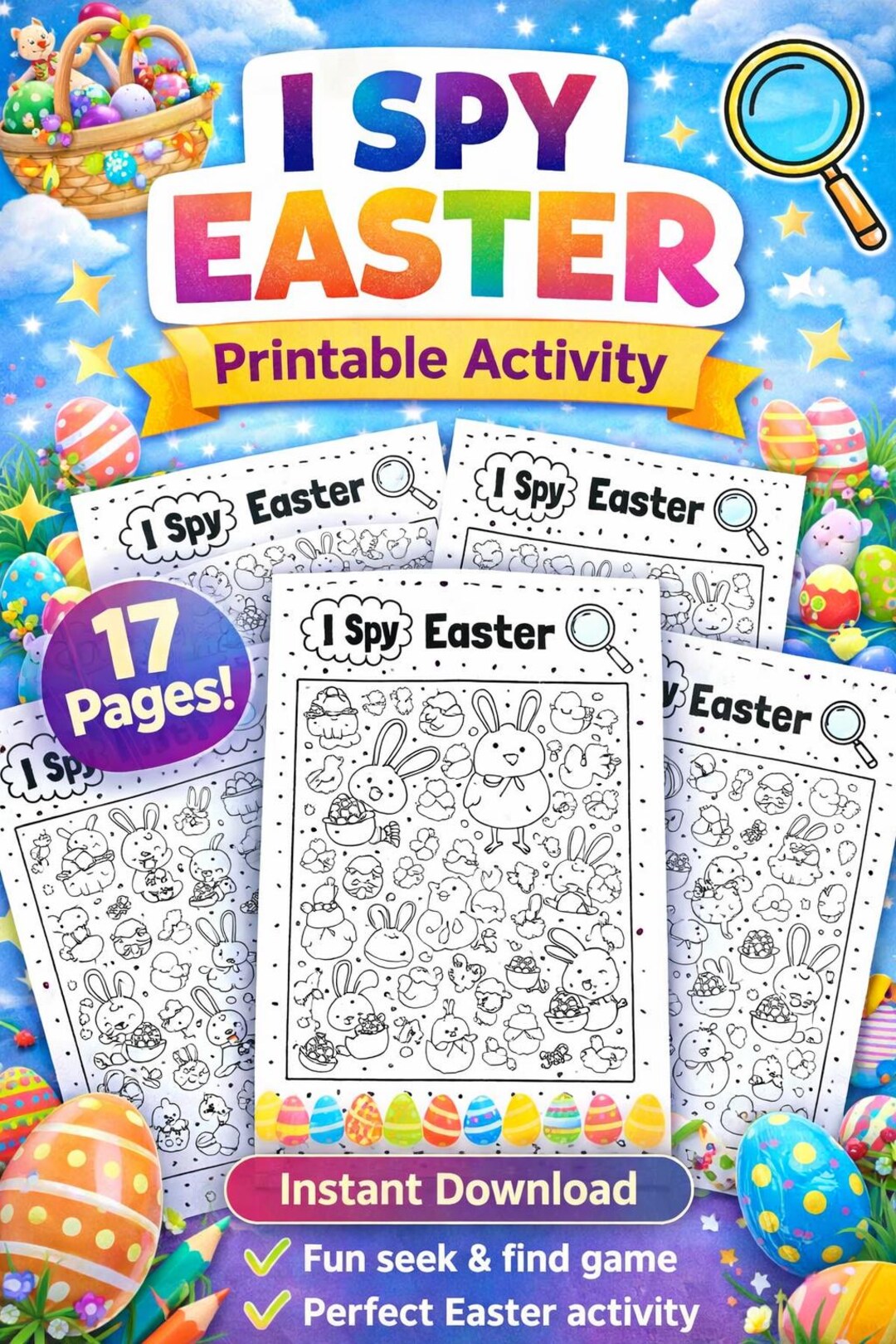 I Spy Easter Printable Activity: Seek and Find Game for Kids (PDF ...