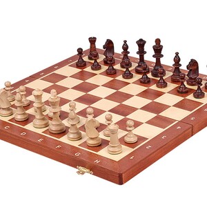 Wooden Chess Set, Tournament Chess Board With Weighted Chess Pieces ...