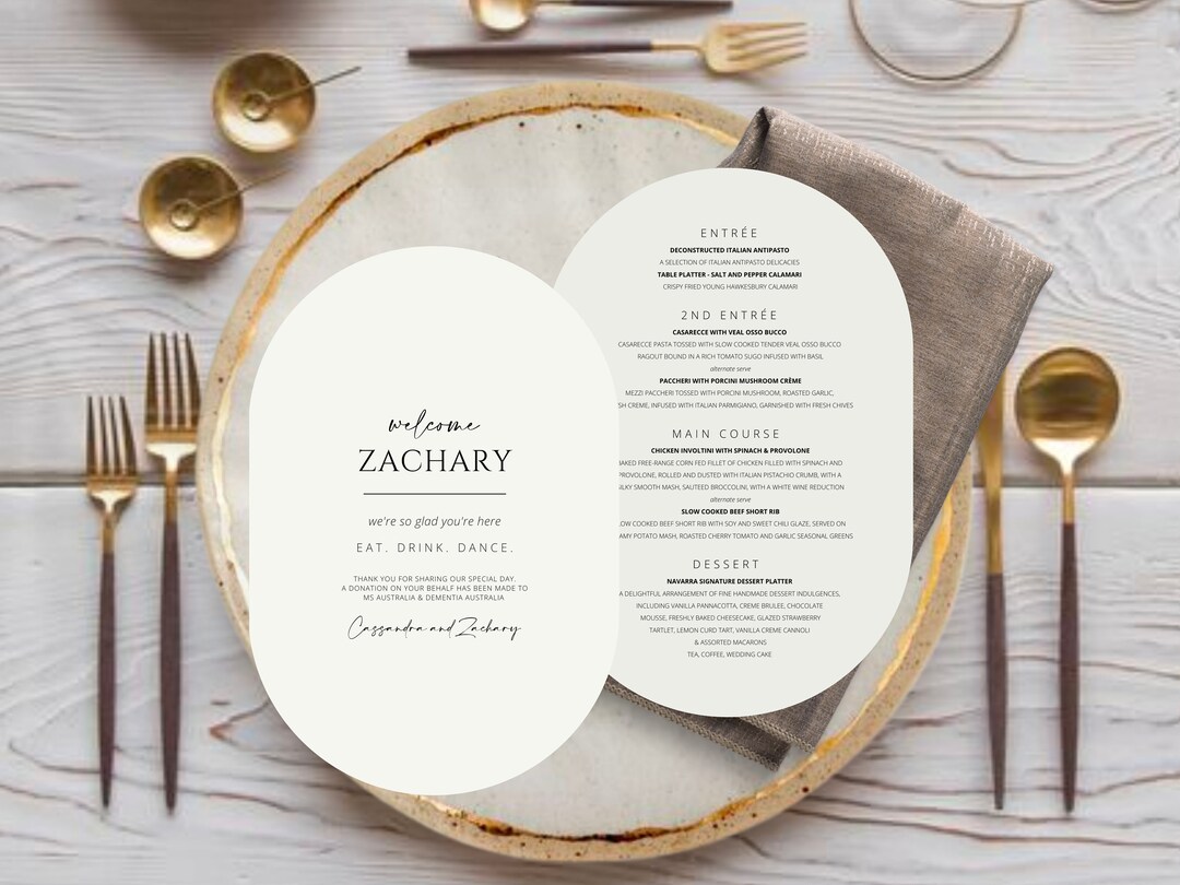 Place Cards Menu Double Sided Wedding Menus Place Cards - Etsy Australia