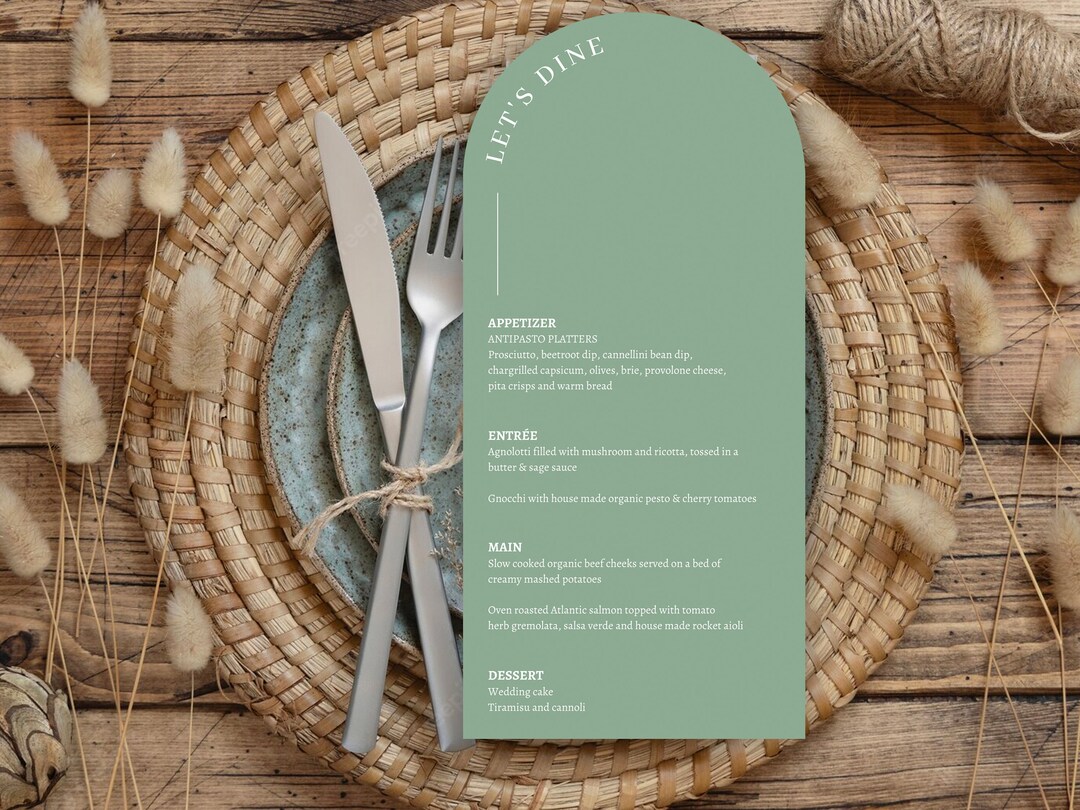 Arch Table Menu Wedding Menus Place Cards Personalised - Etsy