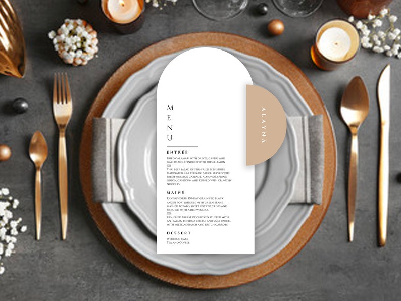 Arch Table Menu Placecard Wedding Menus Place Cards - Etsy
