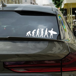 Surf Evolution Sticker. Car Vinyl Decal. Durable, Scratchproof, Water ...