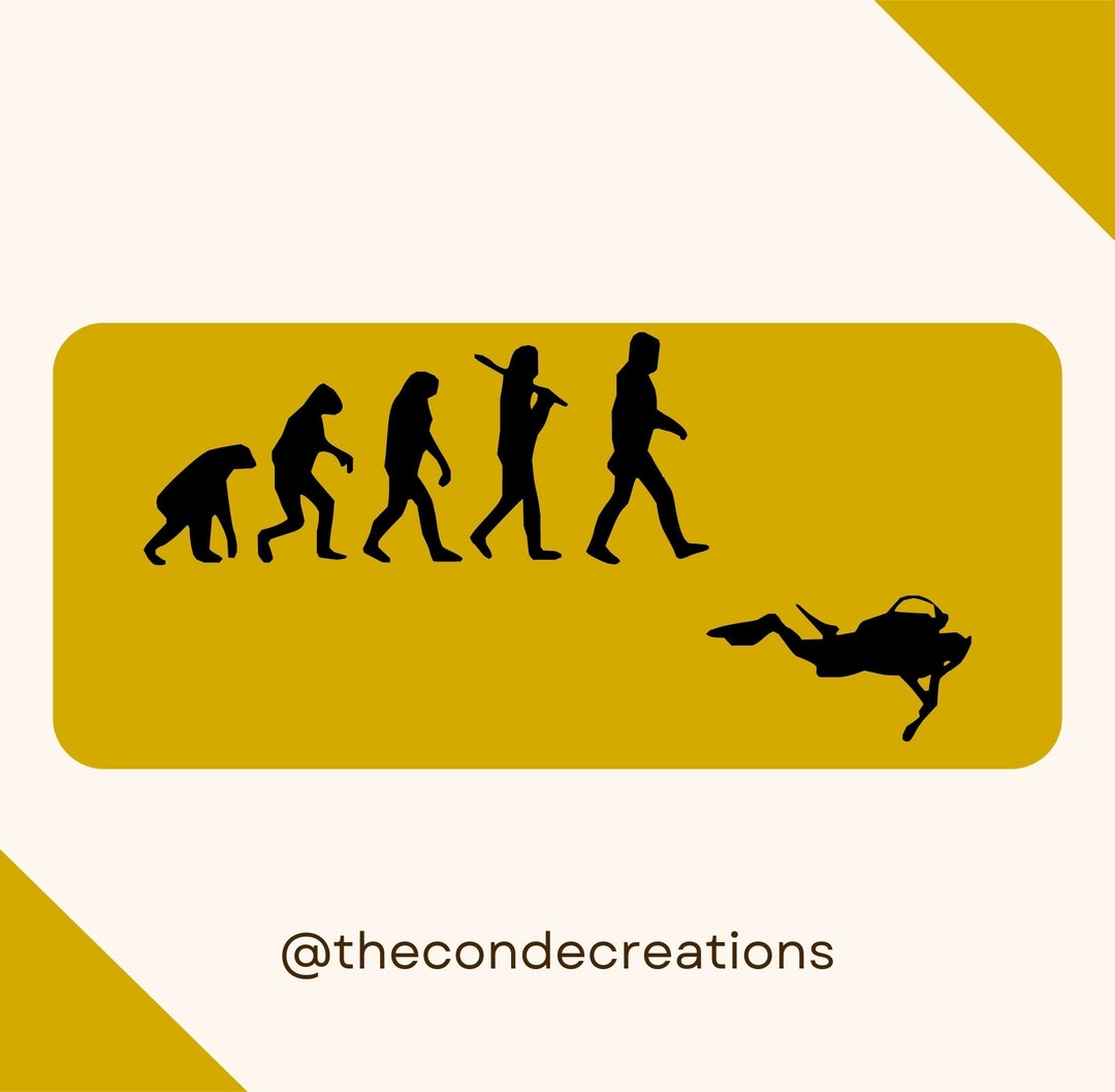 Diving Evolution Sticker. Car Vinyl Decal. Durable, Scratchproof, Water ...