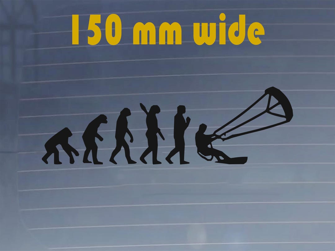 Kitesurf Evolution Sticker. Car Vinyl Decal. Durable, Scratchproof ...