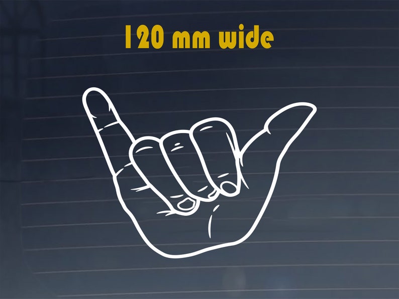 Shaka Surf Hand Sticker. Car Vinyl Decal. Durable, Scratchproof, Water ...