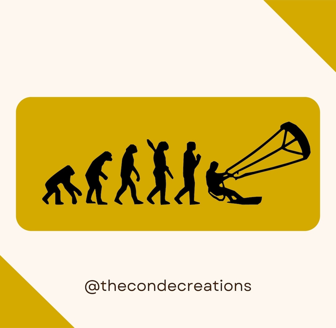 Kitesurf Evolution Sticker. Car Vinyl Decal. Durable, Scratchproof ...