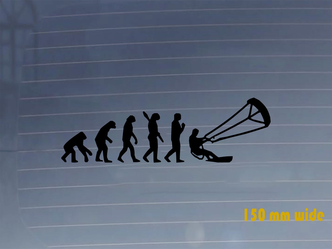 Kitesurf Evolution Sticker. Car Vinyl Decal. Durable, Scratchproof ...
