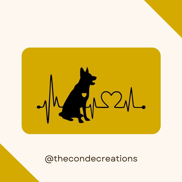 German Shepherd Heartbeat Decal - Etsy