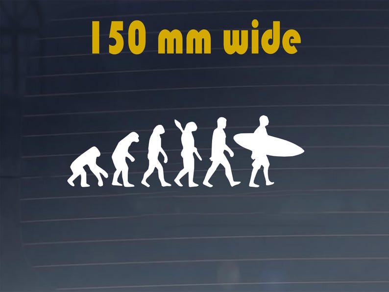 Surf Evolution Sticker. Car Vinyl Decal. Durable, Scratchproof, Water ...