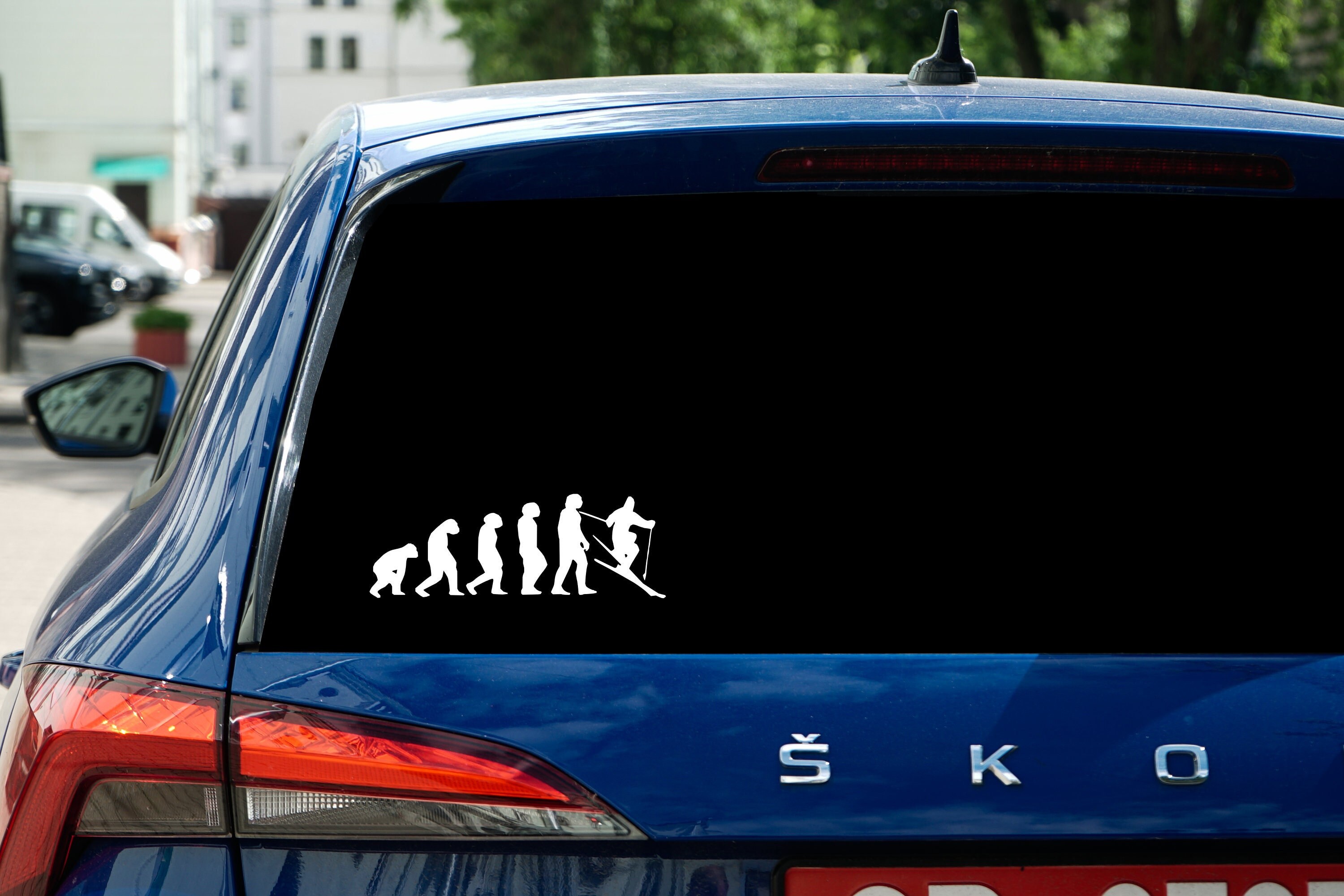 Skiing Evolution Sticker. Car Vinyl Decal. Durable, Scratchproof, Water ...