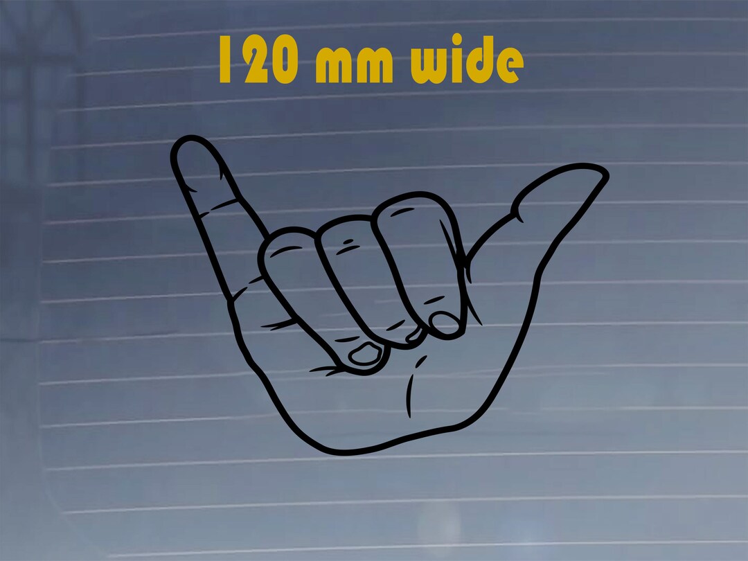 Shaka Surf Hand Sticker. Car Vinyl Decal. Durable, Scratchproof, Water ...