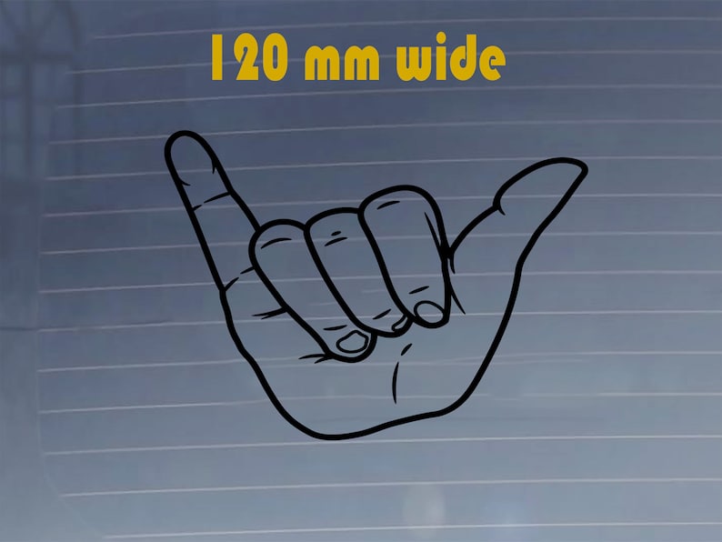 Shaka Surf Hand Sticker. Car Vinyl Decal. Durable, Scratchproof, Water ...