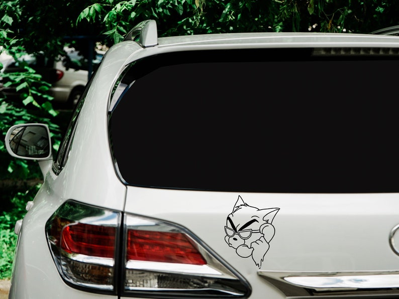 Tom enojado (Tom y Jerry). Vinilo para auto. Duradero, resistente a ...