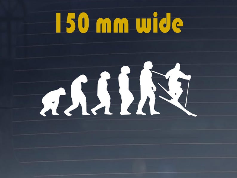 Skiing Evolution Sticker. Car Vinyl Decal. Durable, Scratchproof, Water ...