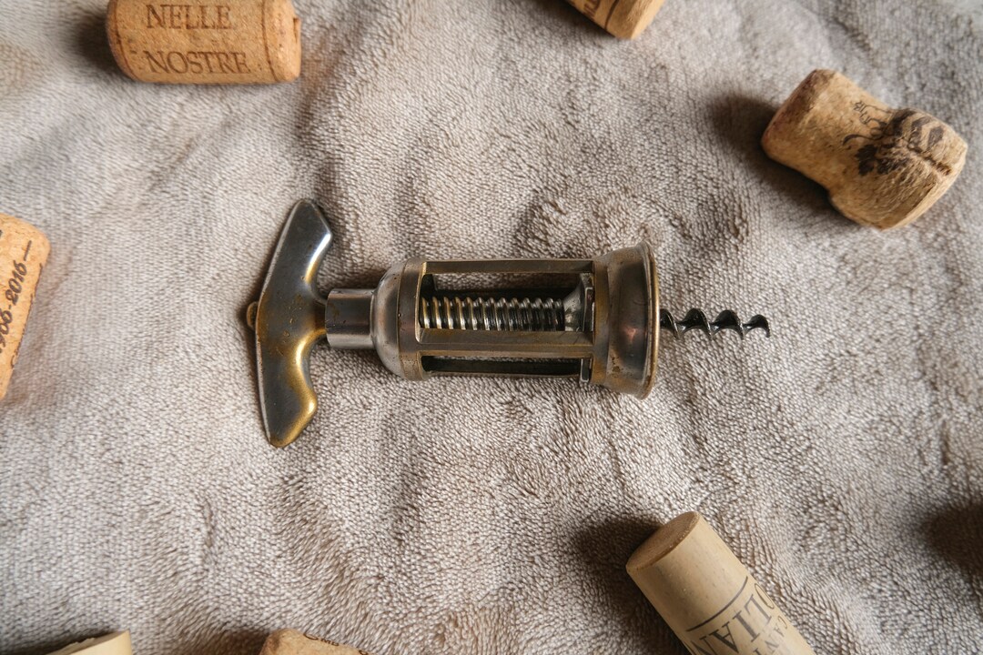 Vintage Italian Corkscrew From 50s in Brass Wine Bar Tools Bottle ...