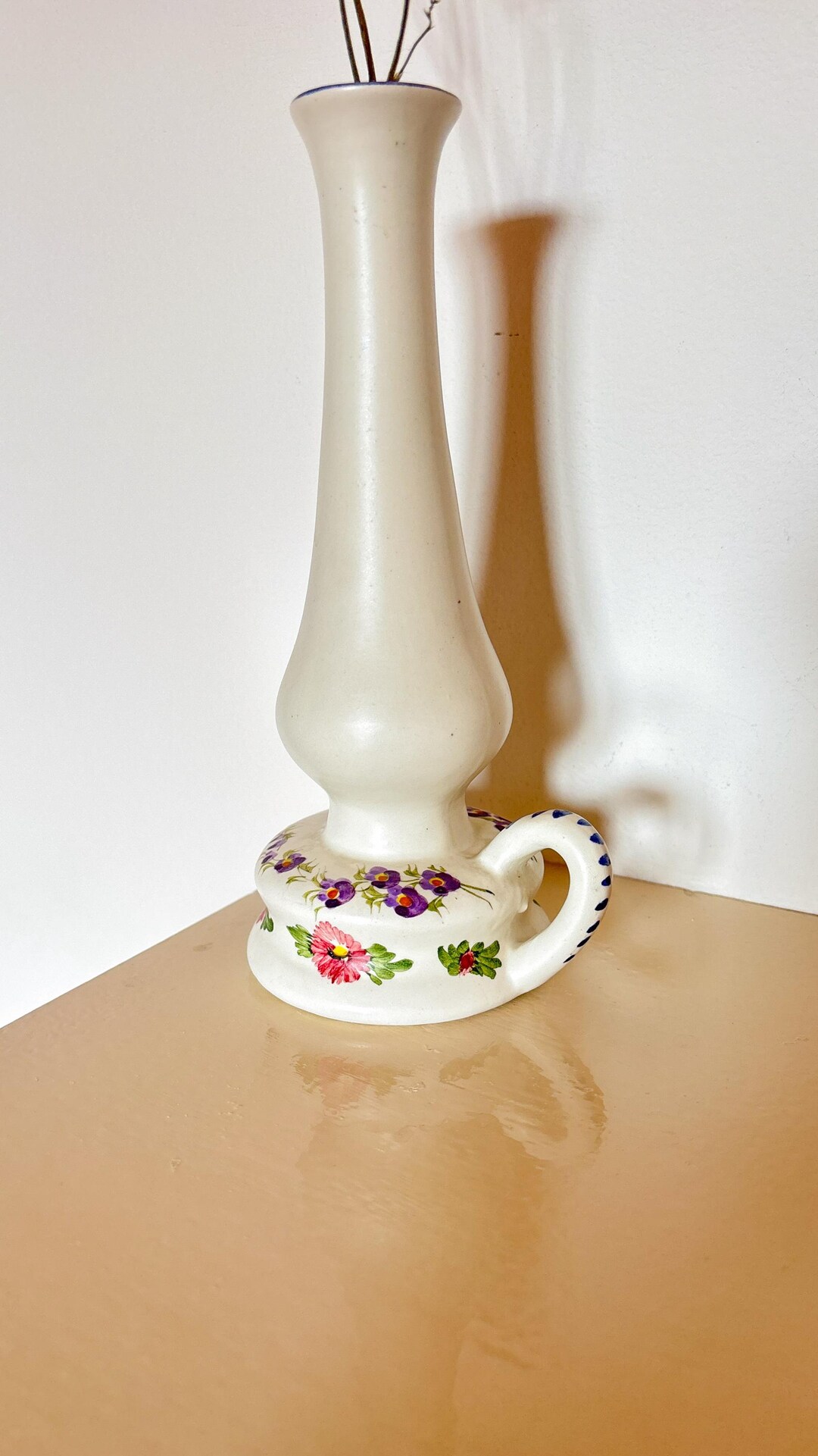 Vintage Whitish Beige Bud Vase Bassano Ceramic Made in Italy Handmade ...