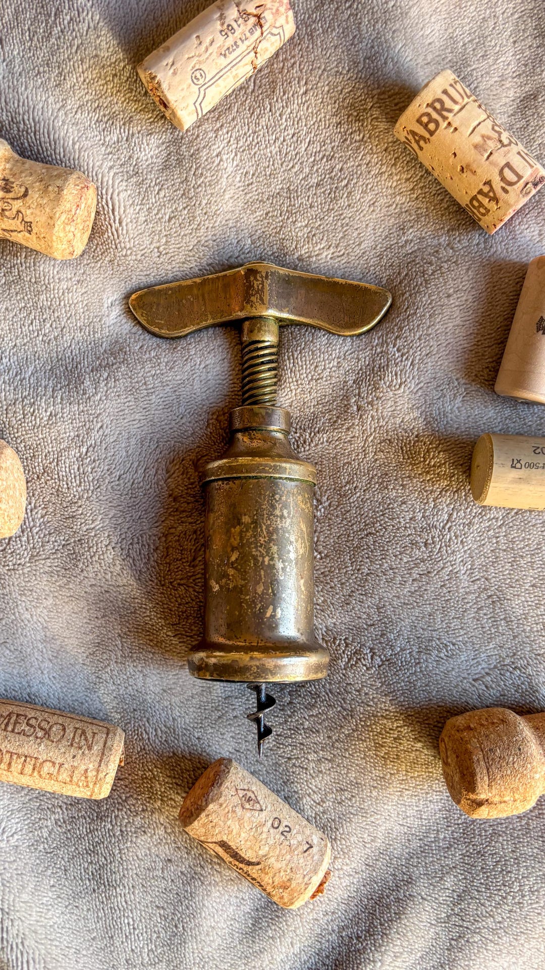 Vintage Corkscrew 60s Vintage Italian Corkscrew in Brass Wine Bar Tools ...