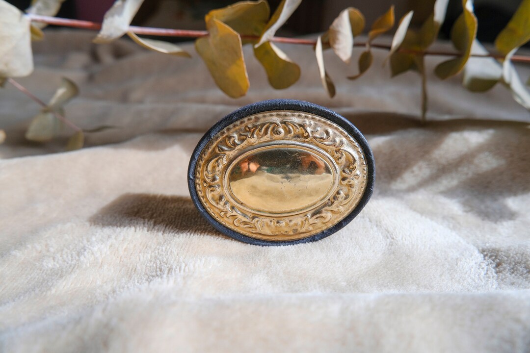 Vintage Wedding Ring Box/vintage Wedding Oval Blue Velvet Ring Box With ...