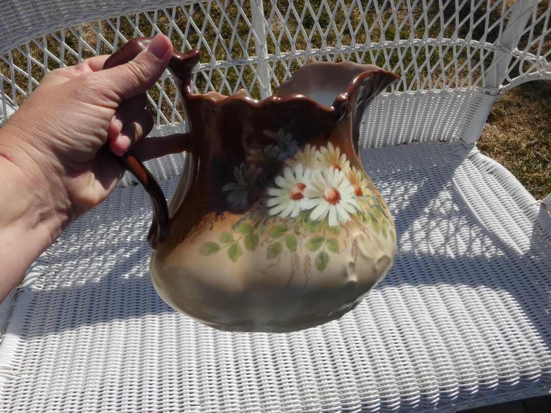 Vintage Hand Painted Floral Porcelain Bavaria Pitcher Artist Signed - Etsy