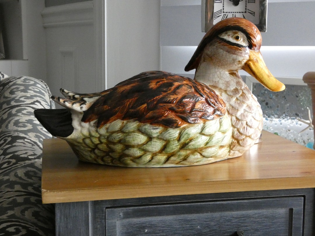Large Porcelain Ceramic Duck Figurine Home Decor - Etsy
