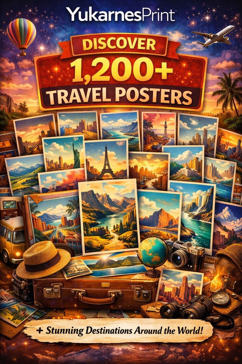 1200+ Travel Posters Bundle, Vintage & Modern Travel Art Prints ...