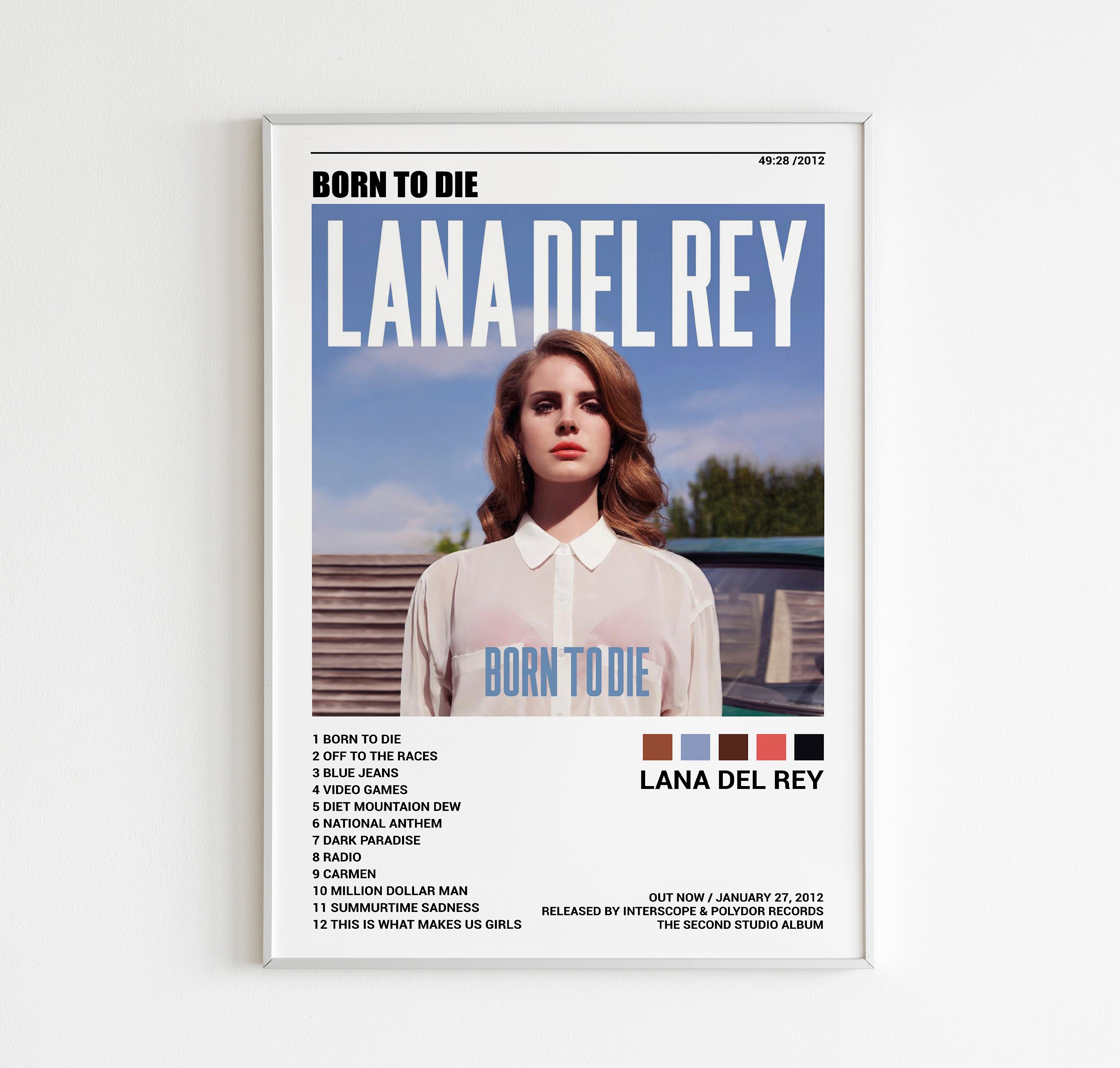 Lana Del Rey Posters , Born To Die Poster , Album Cover Poster
