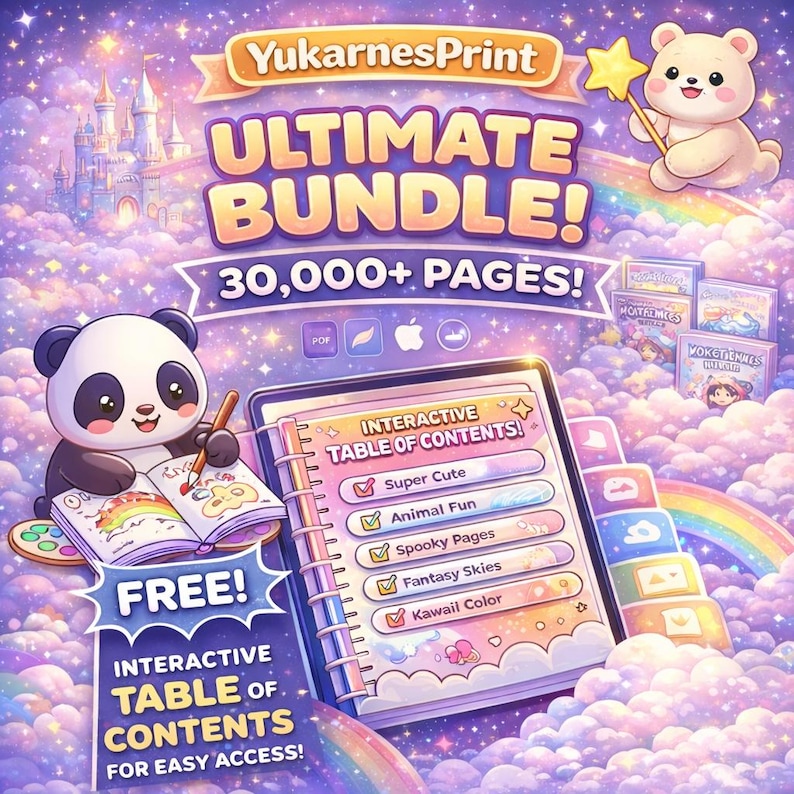 Coloring Book Ultimate Bundle , Kids and Adults Coloring Pages, Cute ...