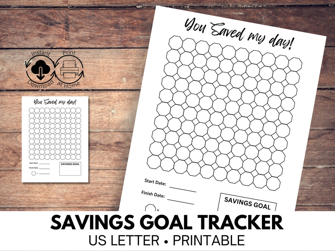 Savings Goal Tracker | Money Goal Tracker | Individual Money Goal ...