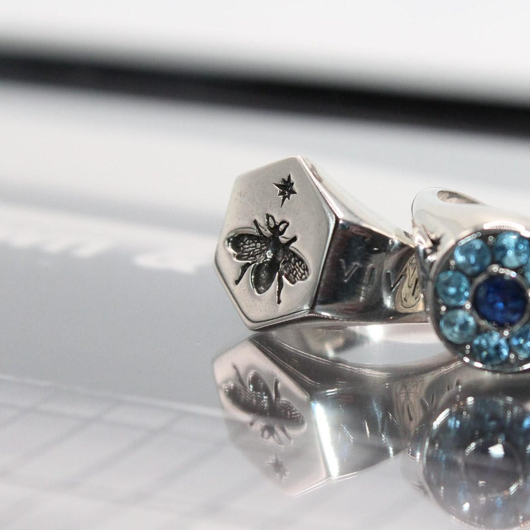 Bee Ring - 925 Silver With Antiqued Finish, Symbol of Courage & Purity ...