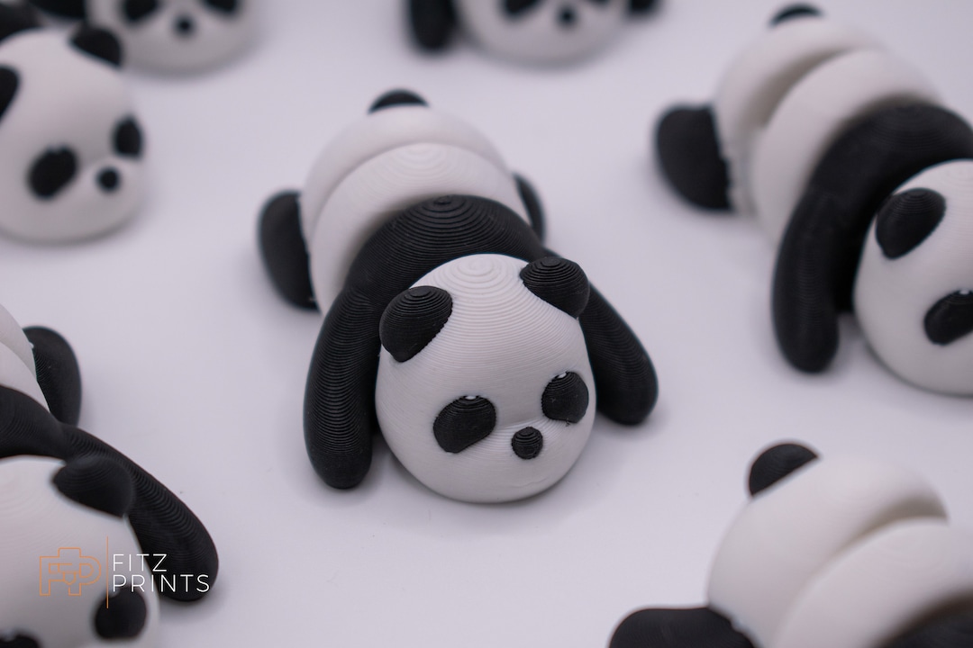 Panda 3d Printed Articulated Panda Cute Little Animal - Etsy