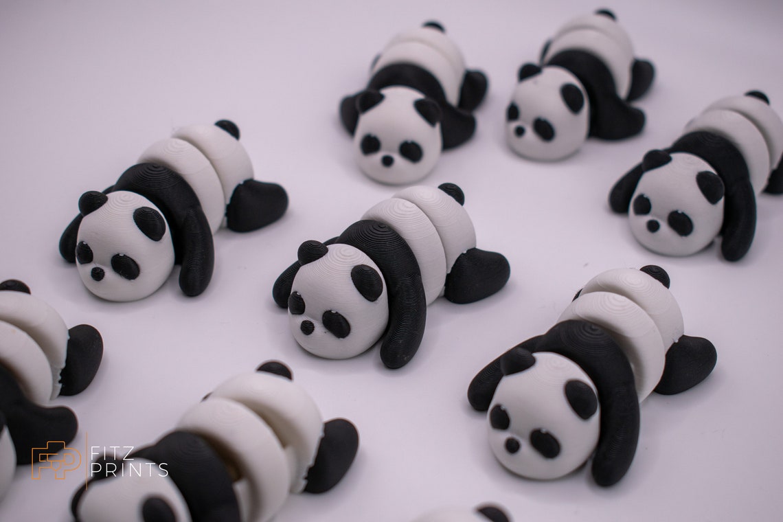 Panda 3d Printed Articulated Panda Cute Little Animal - Etsy