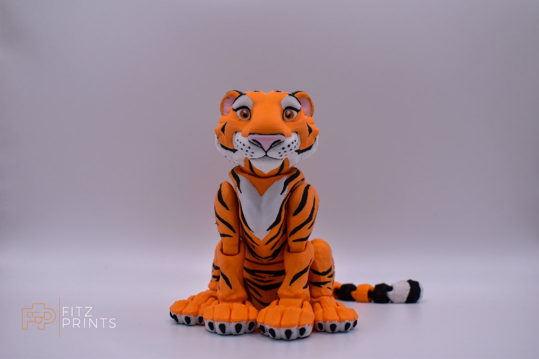 Tiger Flexi 3d Printed Multicolour Tiger - Etsy