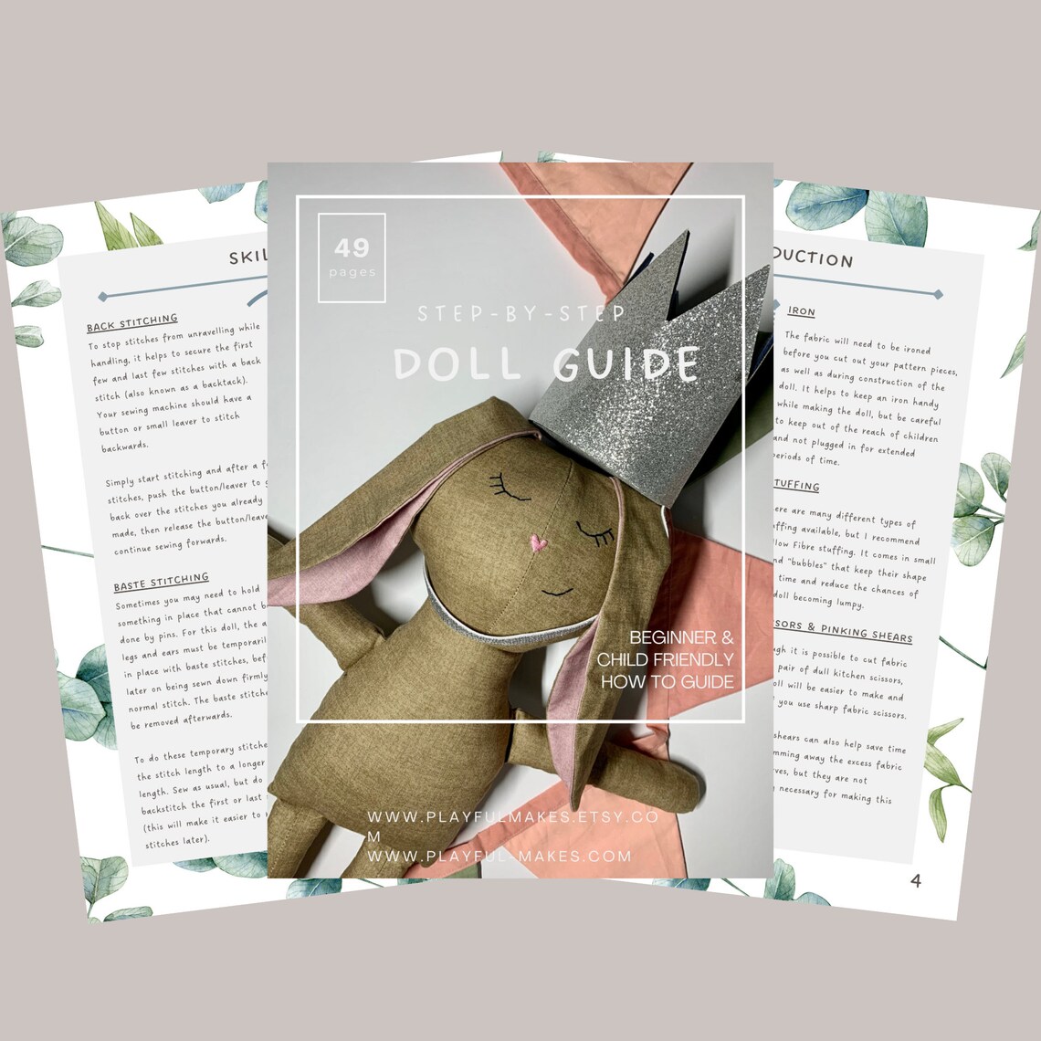 Bunny Doll Sewing Pattern and Guide Digital Download DIY - Etsy