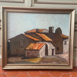 Vintage Jackie Roche Oil on Canvas Landscape Painting 20th Century - Etsy