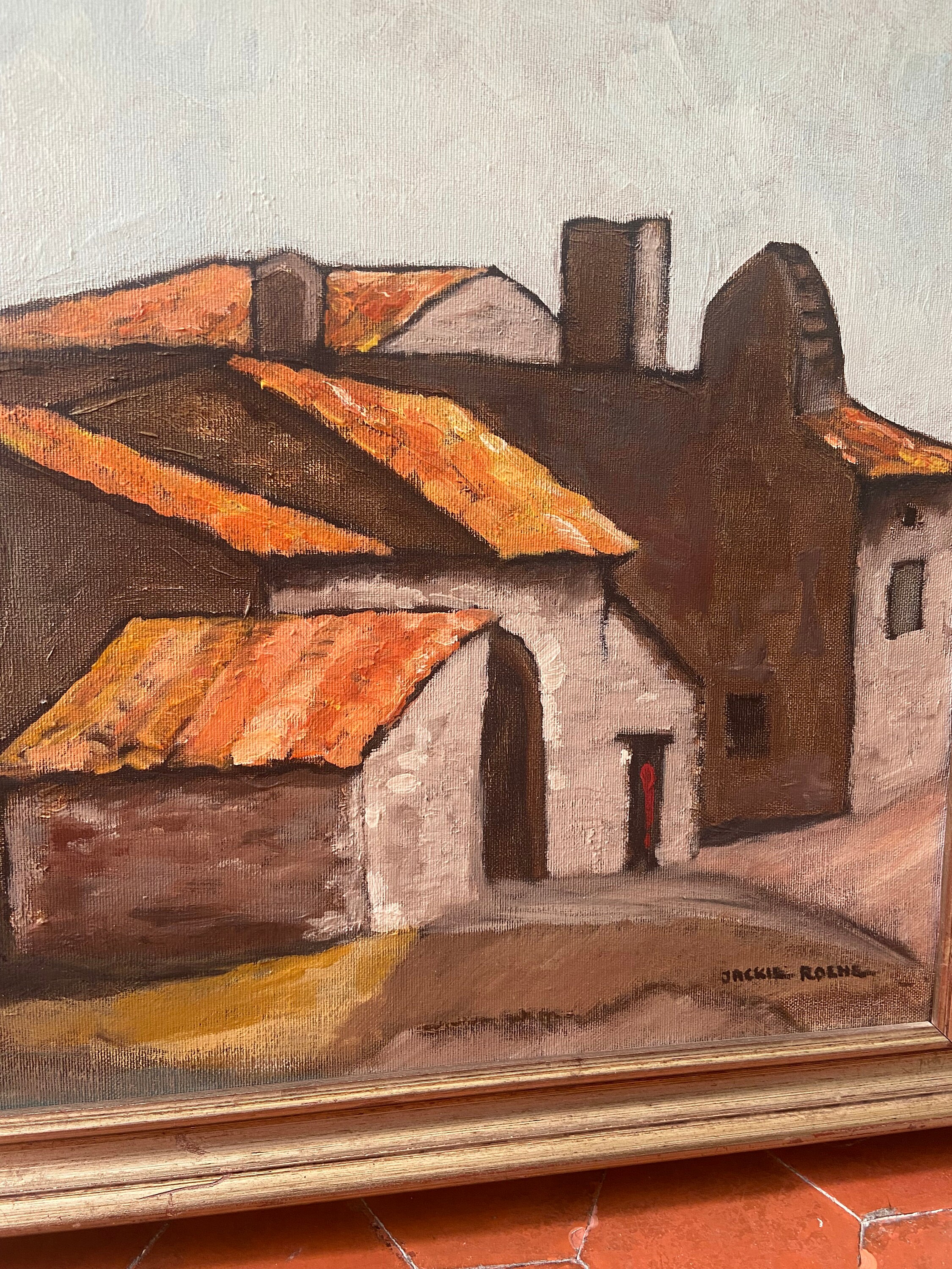 Vintage Jackie Roche Oil on Canvas Landscape Painting 20th Century - Etsy