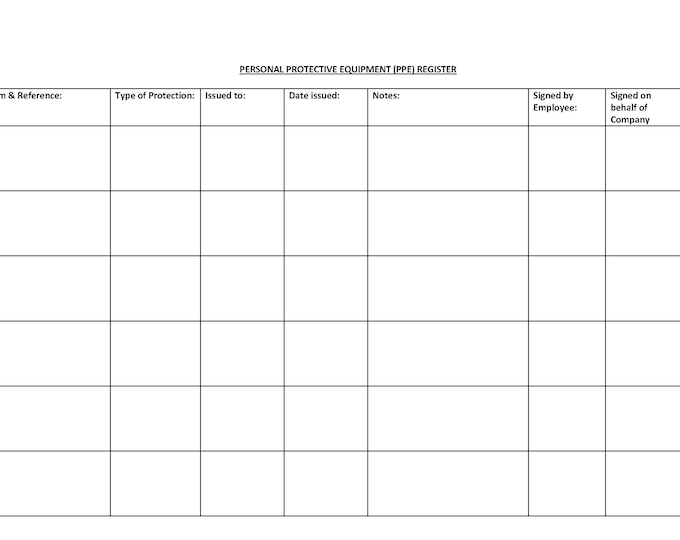 PPE Register Template - Etsy