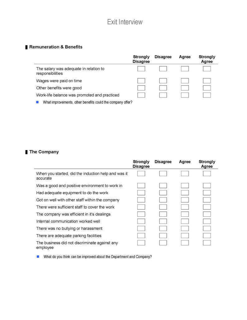 HR Exit Interview Questionnaire - Etsy