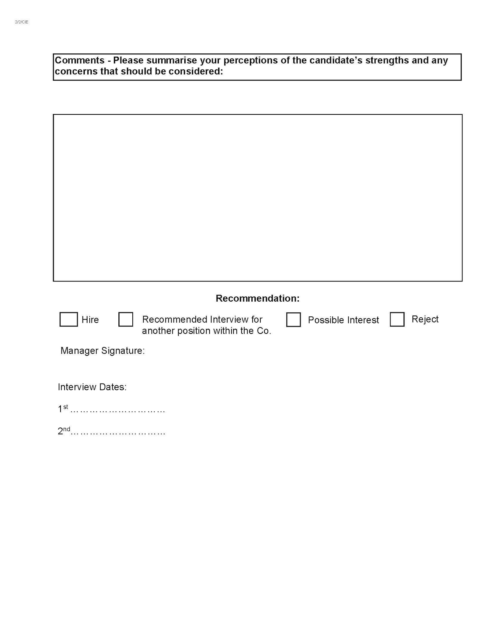 HR Candidate Interview Evaluation Form - Etsy