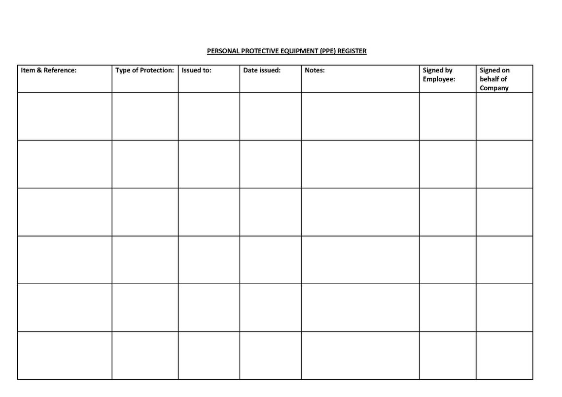 PPE Register Template - Etsy